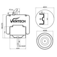 China VKNTECH 1K6837 Air Spring Replacement for FUSO TRL-230SCN Japanese Truck 4mm Thick Rubber for sale