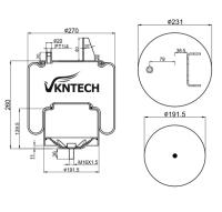 China VKNTECH 1K6838 Air Spring Replacement for Nissan TRL-220SCM Japanese Truck 4mm Rubber for sale