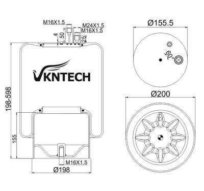 China VKNTECH 1K4123 Truck Air Spring for Mercedes Benz A 942.320.52.21 4.00-5.00mm Rubber for sale