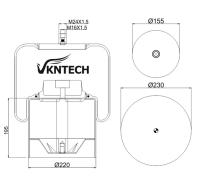 China VKNTECH 1K4838-2 Truck Air Spring for Mercedes Benz A 946.320.02.21 4mm Rubber for sale