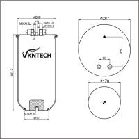 China VKNTECH 1K4912-S Truck Air Spring Replacement 4.00-5.00mm Thick Rubber Without Piston for sale