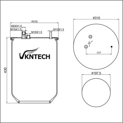 China Truck Air Spring Replacement for Grannning 15709 V.I 5.010.211.724 Contitech 902MB VKNTECH 1K7013 for sale