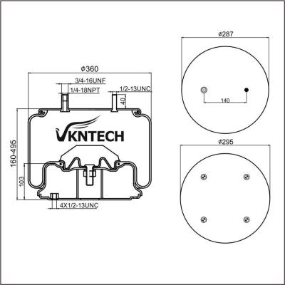 China Trailer Air Spring SAF 3.229.0030.00 Replacement 1K8502 for Contitech Firestone 912NP01 W01-M58-8502 for sale