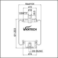 China CABIN AIR SPRING NAVISTAR LINK LTD 1102-0026(NAV.)  Firestone W02-358-7079 REPLACED BY VKNTECH 1S7079 for sale