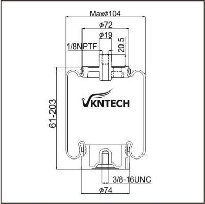 China CABIN AIR SPRING NAVISTAR LINK LTD 1102-0026(NAV.)  Firestone W02-358-7079 REPLACED BY VKNTECH 1S7079 for sale