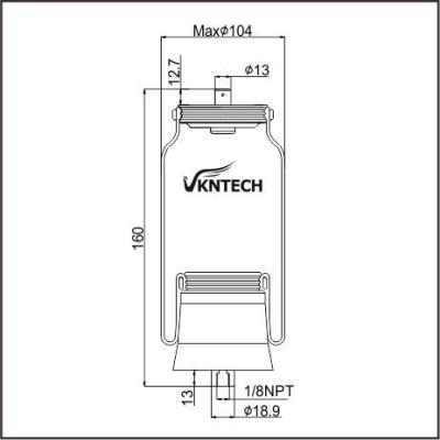 China CABIN AIR SPRING NATIONAL SEATING 324662-01  Firestone W02-358-7058 W02-N9-7058  REPLACED BY VKNTECH 1S7058 for sale