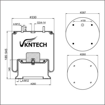 China AIR SPRING HENDRICKSON SUSPENSION AM136346  Firestone W01-358-6346 REPLACE BY VKNTECH 1K6346 for sale