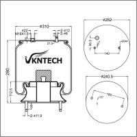 China AIR SPRING SCANIA 1726237 1K15VPR-3 REPLACE BY VKNTECH 1K6237 for sale