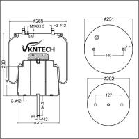 China AIR SPRING SCANIA 1440305 492680  Goodyear 556028561  Phoenix 1DF20A-2 REPLACE BY VKNTECH 1K6305 for sale