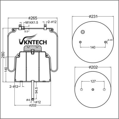 China AIR SPRING SCANIA 1440305 492680  Goodyear 556028561  Phoenix 1DF20A-2 REPLACE BY VKNTECH 1K6305 for sale