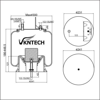 China AIR SPRING Firestone W01-358-9472 1T15V-8  REPLACE BY VKNTECH 1K9472 for sale