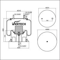 China AIR SPRING Watson & Chalin AS-0061  Firestone W01-358-9243  Goodyear 1R12-480  REPLACE BY VKNTECH 1K9243 for sale