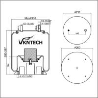 China AIR SPRING Firestone W01-358-9245 1T15M-9  Goodyear 1R12-265 1R12-446 REPLACE BY VKNTECH 1K9245 for sale