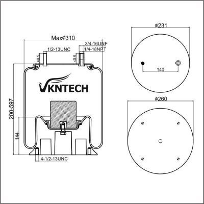 China AIR SPRING Firestone W01-358-9245 1T15M-9  Goodyear 1R12-265 1R12-446 REPLACE BY VKNTECH 1K9245 for sale