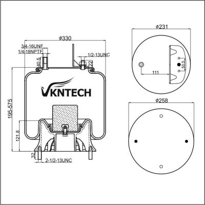 China AIR SPRING NEWAY  90557206  Firestone W01-358-9491 1T15V-8  Goodyear  1R12-373 566243080 REPLACE BY VKNTECH 1K9491 for sale