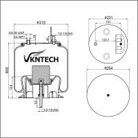 China AIR SPRING AUTOMANN AB1DF23I-P1067  Firestone W01-358-1191 W01-358-9875 1T15XR-9  Goodyear 566243165 1R12-432 REPLACE BY VKNTECH 1K9875 for sale