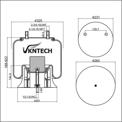 China AIR SPRING HENDRICKSON S23611  Contitech 9 10BP-20 P738  Firestone W01-358-9646 REPLACE BY VKNTECH 1K9646 for sale