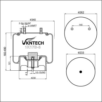 China TRAILER AIR SPRING NEWAY 90557119 (AR92-17) (AR93-17)  Contitech 10 10-15 S 453  Firestone W01-358-9922 1T15M-7.5  Goodyear 1R12-498 1R12-911 566243097 REPLACED BY VKNTECH 1K8751 for sale