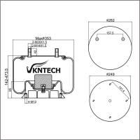 China TRAILER AIR SPRING HENDRICKSON HS506302  Firestone 1T17BS-6  Goodyear 1R13-749 566263525 REPLACED BY VKNTECH 1K3749 for sale