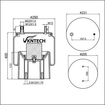 China Natural Rubber Air Bag Suspension 1R11-106 Air Ride System Plastic Piston 4157NP05 W01-M58-7074 for sale
