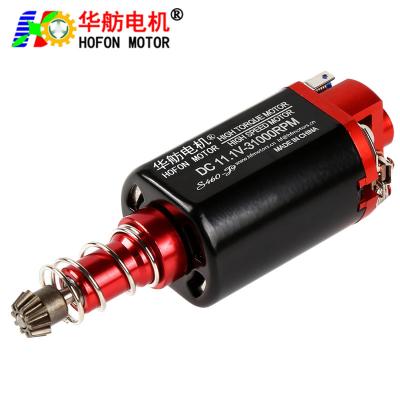 China Hofon HF460WA-11310L Long shaft 11.1V 31000RPM DC Carbon brush Motor for AEG Water Bomb Toy Gun for sale