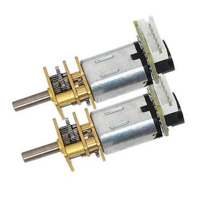 China 12 Volt DC Worm Gear Motor with Hall Encoder 77RPM Rated Load Speed for sale