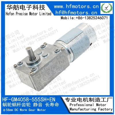 China 40mm 24V 280RPM 2000mA DC Worm Gear Motor GM4058-555SH for sale