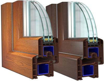 China Laminated Refractory UPVC Window Profiles Systems Eco Friendly DIMEX E82 for sale