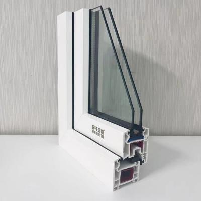 China GKBM 60 UPVC Casement Window Profiles With Drainage Grooves Design for sale