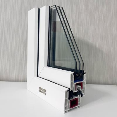 China GKBM 65 Extrusion UPVC Casement Window Profiles Structural Components for sale