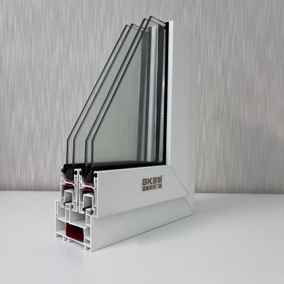 China Interior And External Extrusion UPVC Sliding Window Profiles GKBM 80 for sale