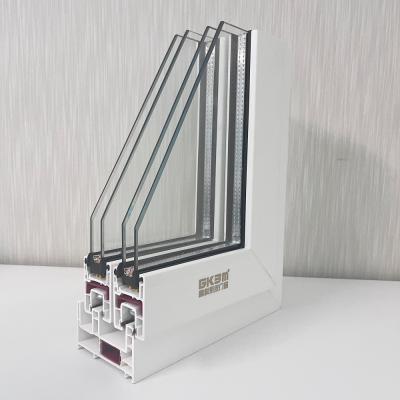 China GKBM 88 Extrusion UPVC Profiles For Sliding Window White for sale