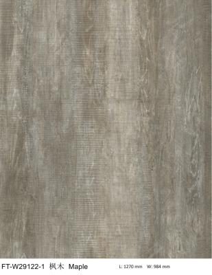 China GKBM FT-W29122-1 183*1220mm Anti-slip Fireproof Gray Maple Stone Composite Click SPC Flooring for sale