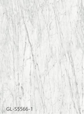 China 5mm Biodegradable Marble Style Vinyl Flooring Flame Retardant Anti Shock Grayish White GKBM Greenpy GL-S5566-1 for sale