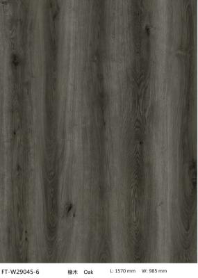 China GKBM FT-W29045-6 Eco-friendly Click Waterproof Fire Retardant Thin Black Gray Oak Stone Polyvinyl Composite SPC Flooring for sale