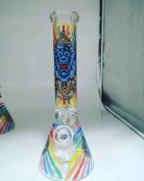 China 14 Inch Glass Shisha Water Pipe 14mm Joint Transparent Smoking Hookah Bong for sale