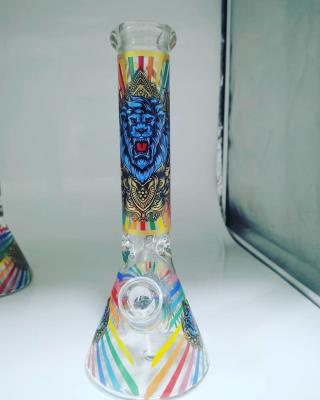 China 14 Inch Glass Shisha Water Pipe 14mm Joint Transparent Smoking Hookah Bong for sale