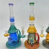 China 14 Inch Glass Water Pipes Electroplated Sandblast Beaker Smoking for sale