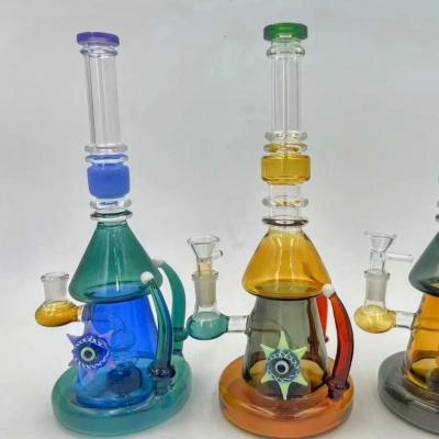 China 14 Inch Glass Water Pipes Electroplated Sandblast Beaker Smoking for sale