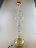 China 16 Inch Straight Heavy Glass Water Pipe 7mm Thickness Borosilicate Handmade for sale
