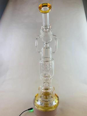 China 16 Inch Straight Heavy Glass Water Pipe 7mm Thickness Borosilicate Handmade for sale