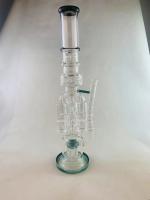 China 9mm Thick Borosilicate Glass Water Bong Beaker 13.5 Inch Hand Blown Tobacco Pipe for sale