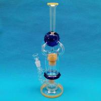 China 18 Inch Borosilicate Glass Water Pipe Beaker Fumed Silver 9mm Thick for sale