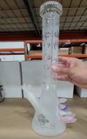 China 11 Inch Glass Smoking Water Pipe Straight Tube 6 Lines Perc Percolator 14mm Joint 4mm Thickness for sale