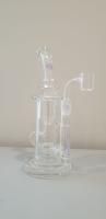 China 18 Inch Glass Water Pipe Recycler with Colorful Downstem and Bowl 14mm Joint for sale