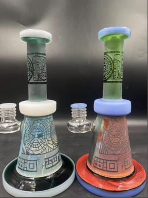 China Hand Blown Glass Water Pipe 16 Inch Tall Beaker Bong with 14mm Joint OEM for sale
