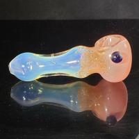 China 4 Inch Pink Coral Borosilicate Glass Tobacco Hand Pipe Smoking Bowl for sale