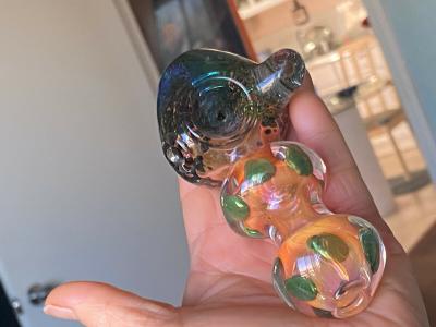 China 5 Inch Heavy Solid Borosilicate Glass Hand Pipe for Tobacco Smoking for sale