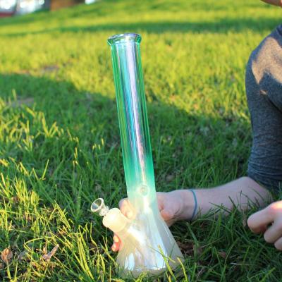 China 16 Inch Borosilicate Glass Water Bong Beaker Hookah Pipe 8 Inch Size Hand Blown for sale