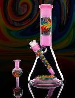 China 13 Inch Glass Water Pipe Bong Heavy Handmade Thick 4mm Hookah 14mm Bowl for sale